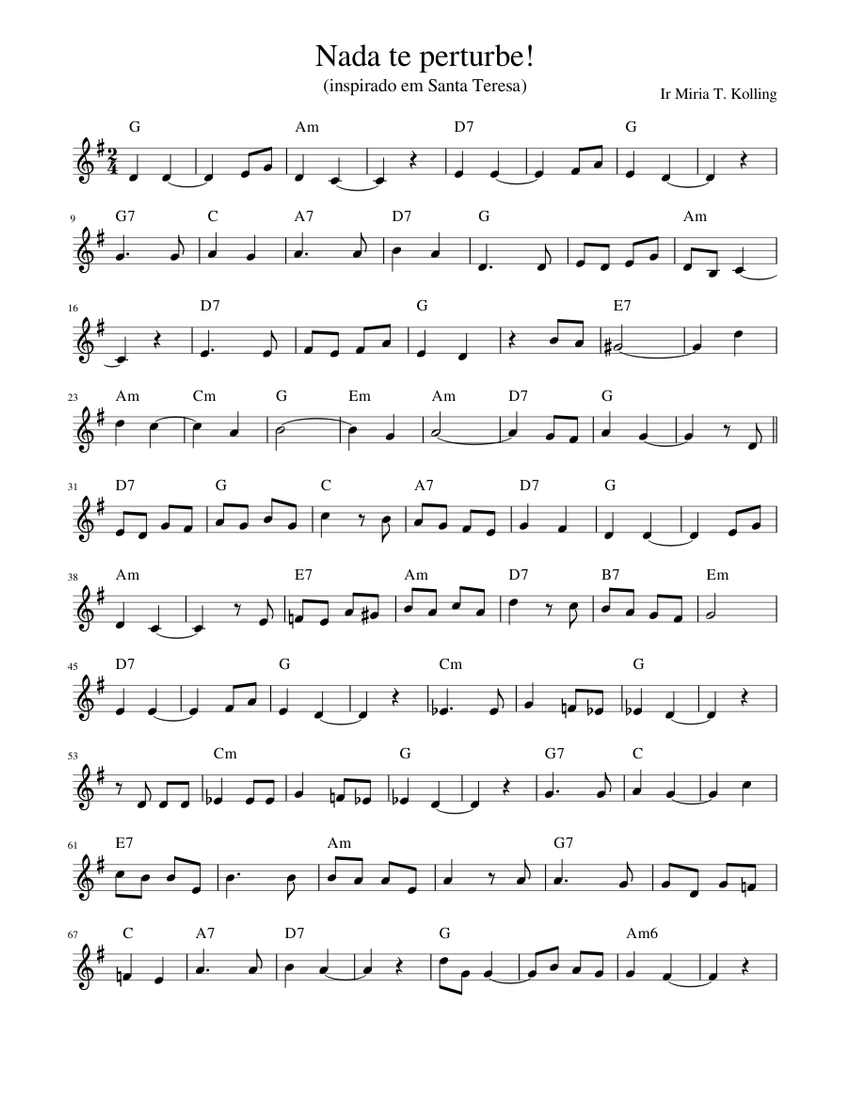 Nada te perturbe! Sheet music for Piano (Solo) | Musescore.com