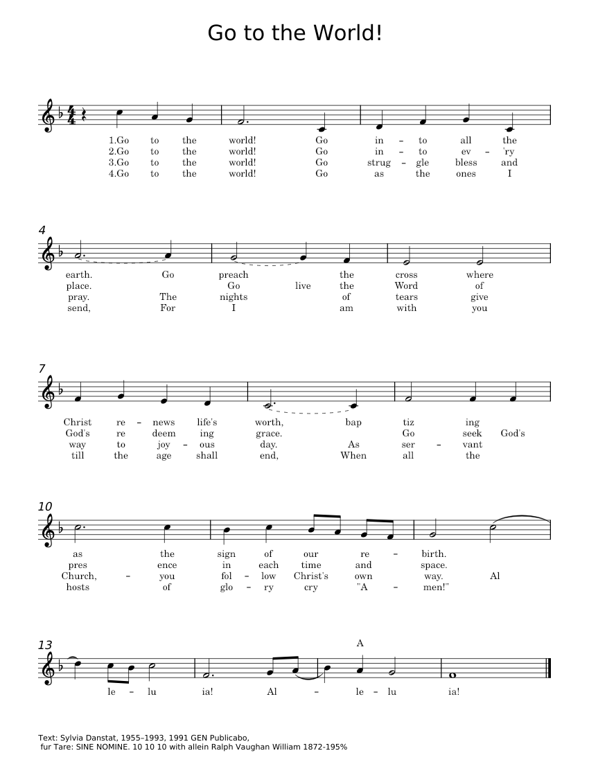 Go to the World! - Ralph Vaughan Williams Sheet Music with Chords for ...