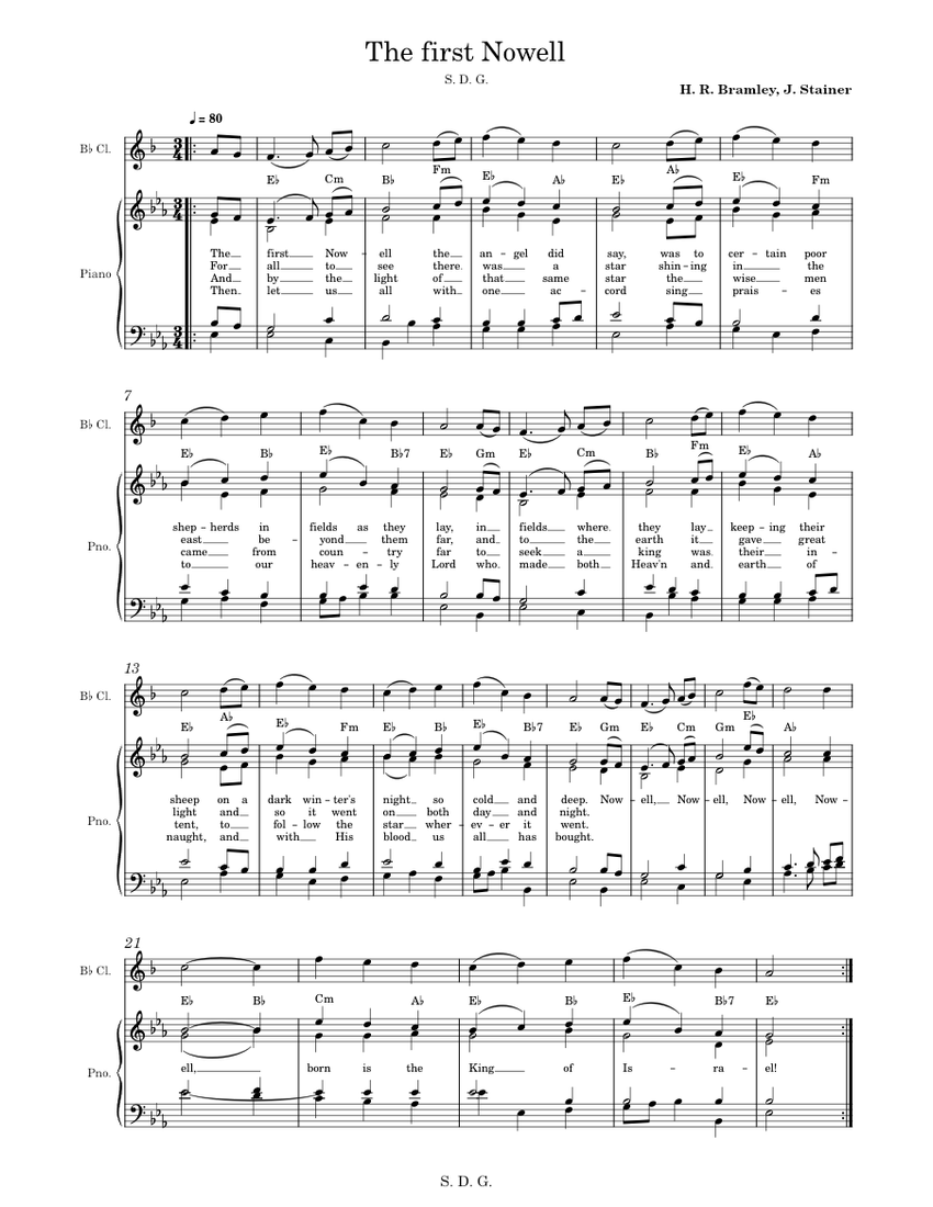 The first Nowell – psalm étude Sheet music for Piano, Clarinet in b ...
