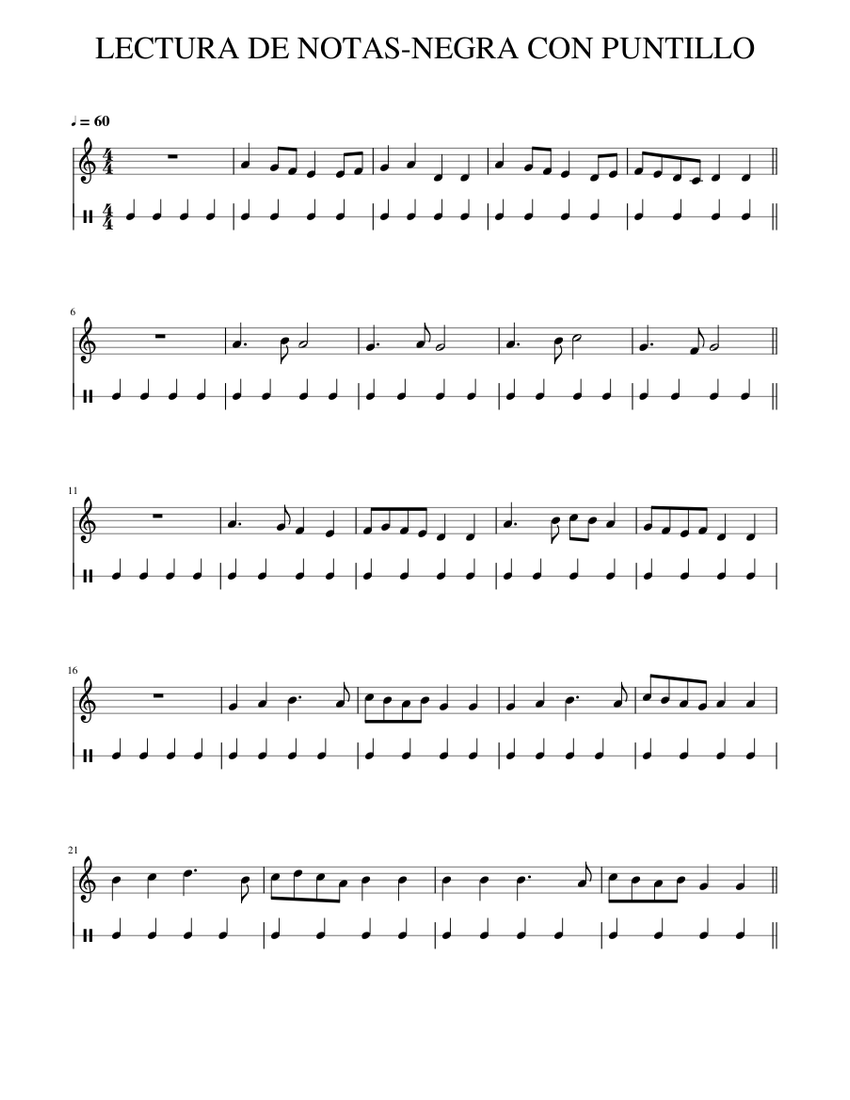 LECTURA DE NOTAS-NEGRA CON PUNTILLO - piano tutorial