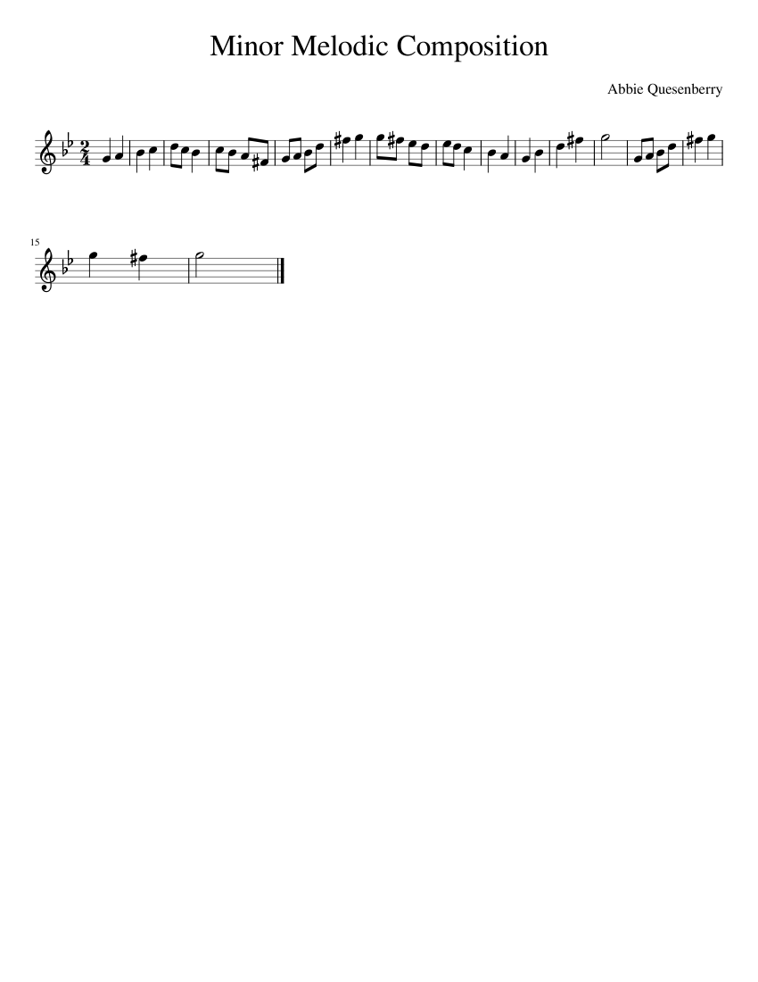 Minor_Melodic_Composition Sheet music for Piano (Solo) | Musescore.com
