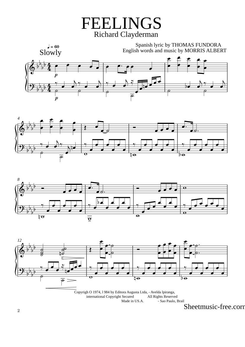 Feelings-Sheet-Music-Richard-Clayderman-SheetMusic-Free com Sheet Music ...