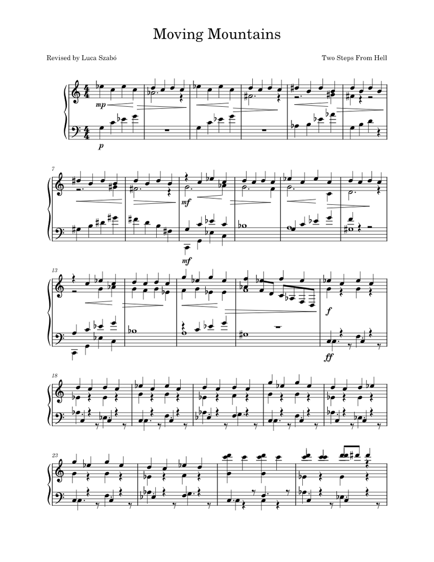 Moving Mountains - piano tutorial