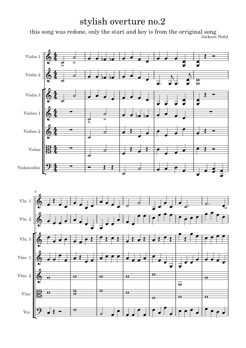 Stylish Overture No.2 Sheet music for Violin, Strings group (String Ensemble) | Musescore.com