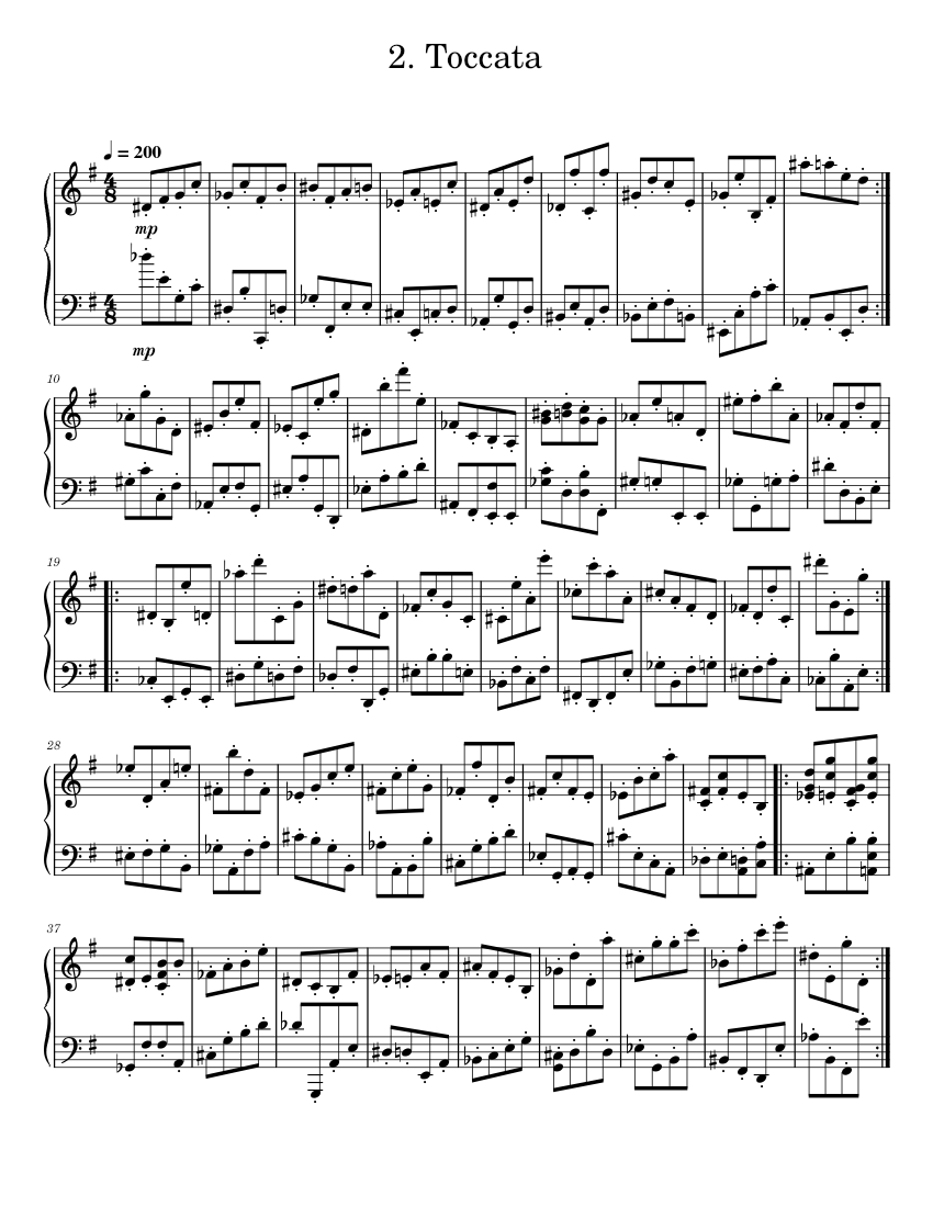 2._Toccata Sheet music for Piano (Solo) | Musescore.com