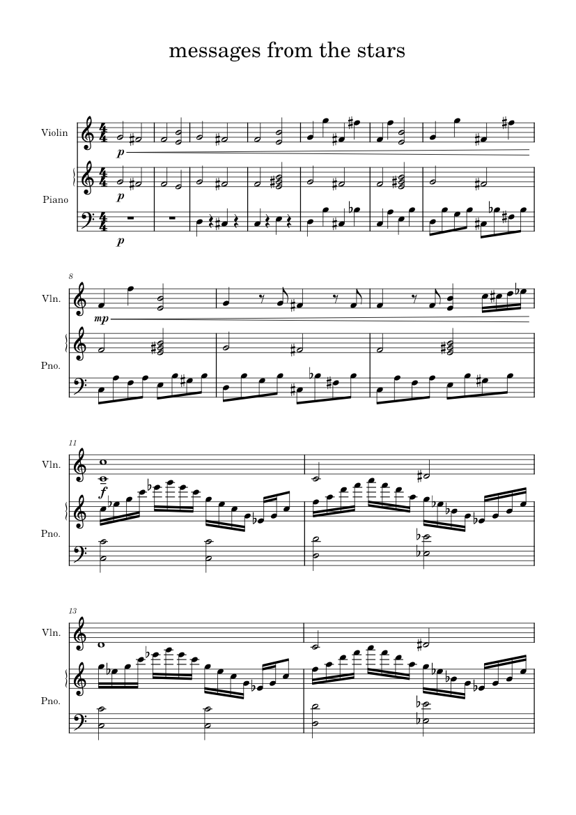 Messages from the stars but rly rly scuffed and classical – me Sheet ...