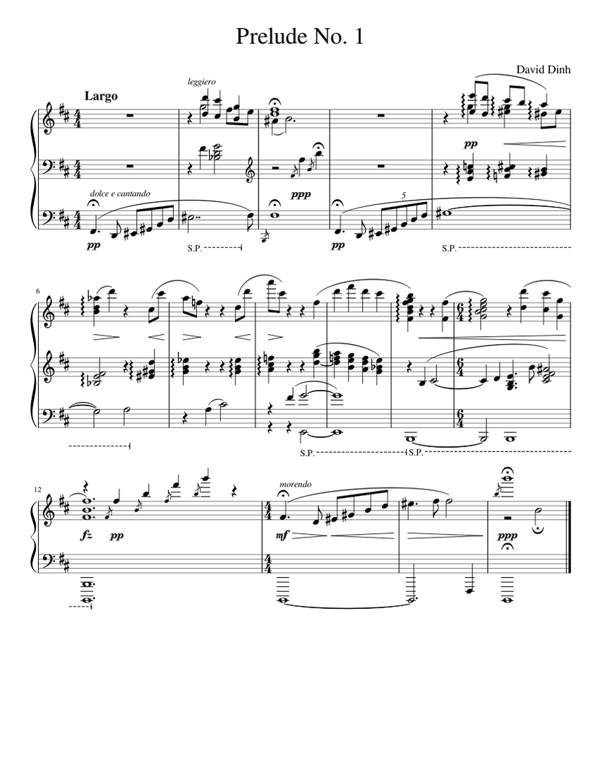 Prelude No. 1 Sheet music for Piano (Solo) | Musescore.com