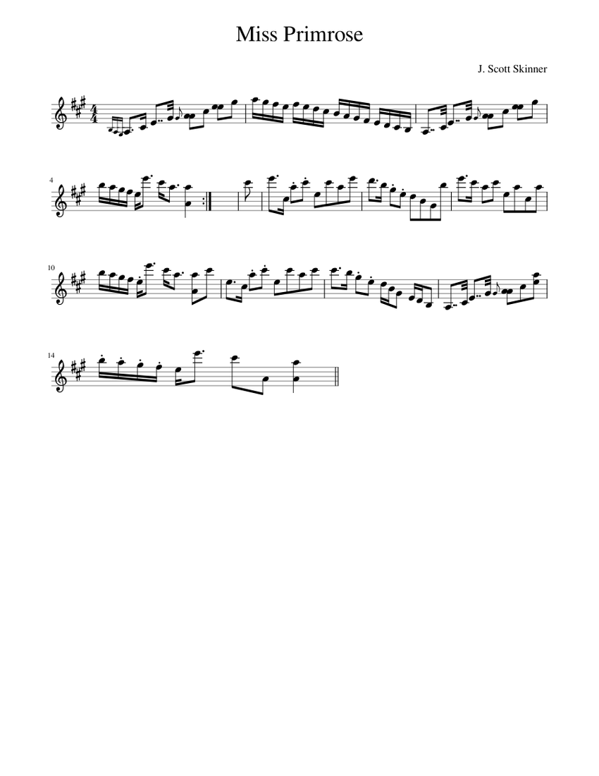 Miss Primrose Sheet music for Piano (Solo) | Musescore.com