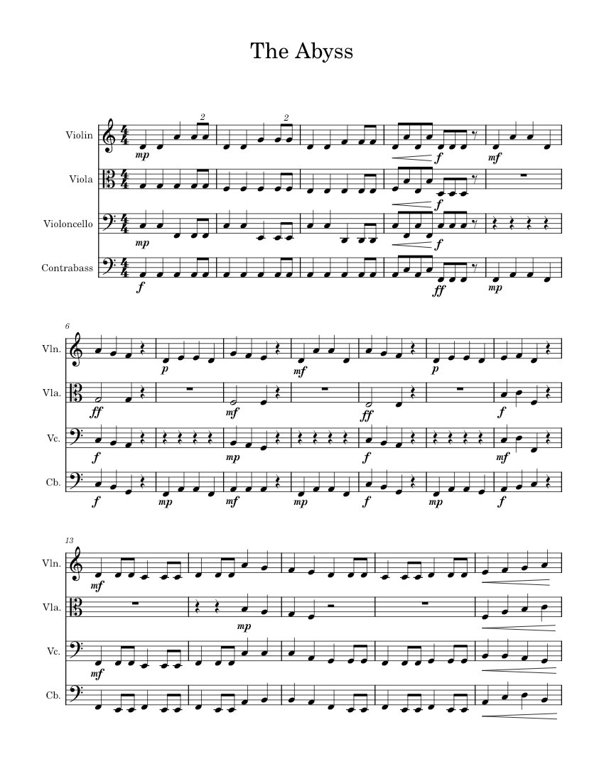 The_Abyss Sheet music for Violin, Viola, Cello, Woodwinds (other ...