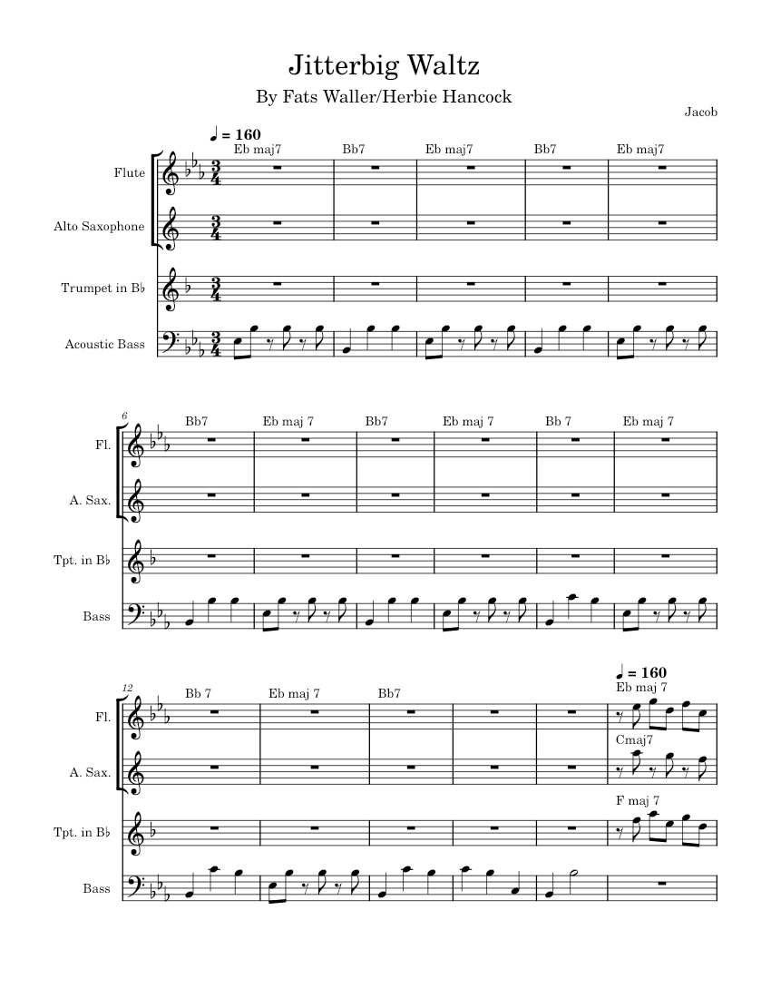 Jitterbug Waltz – Thomas "Fats" Waller Jitterbug Waltz arr. Herbie ...