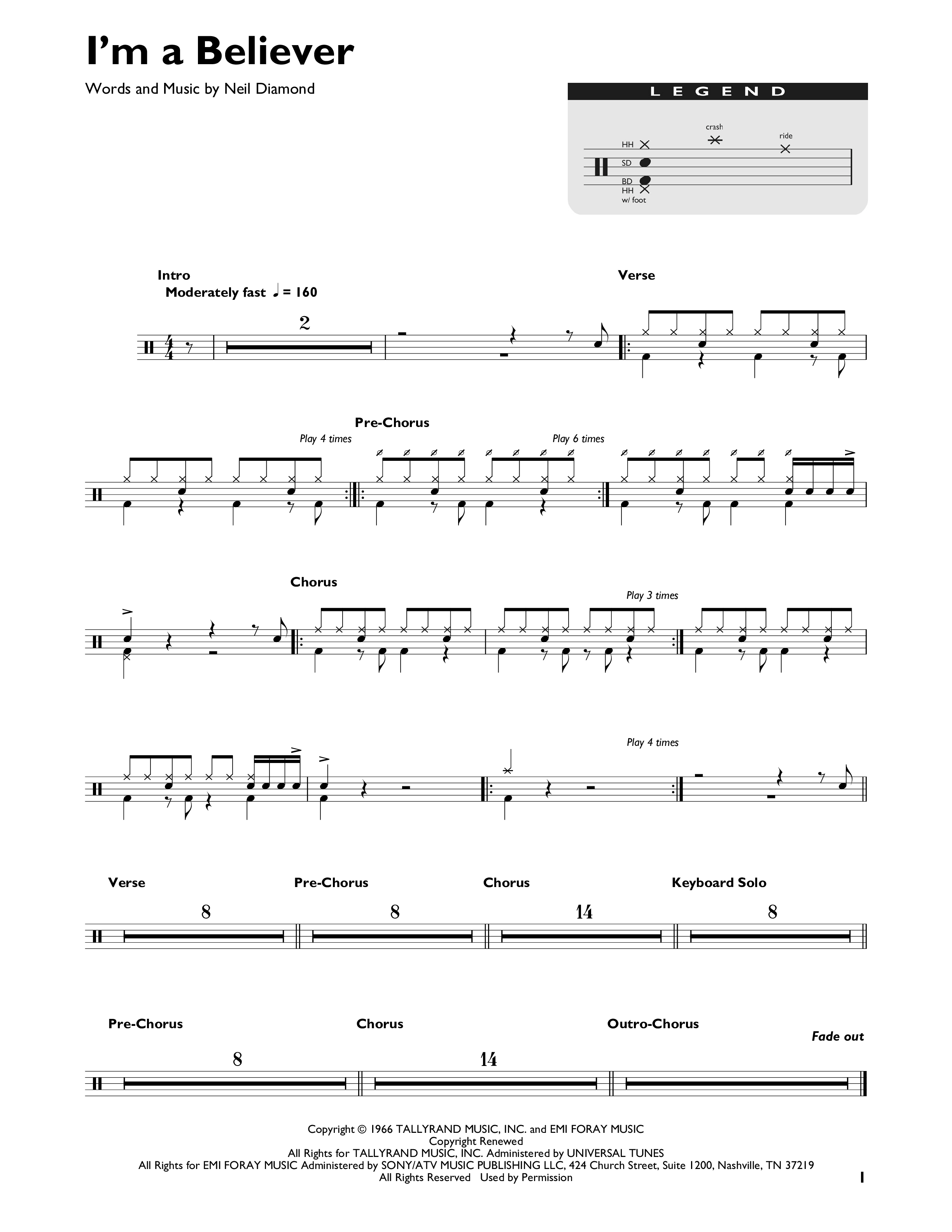 Play Official version of I'm a Believer Sheet Music by The Monkees for ...