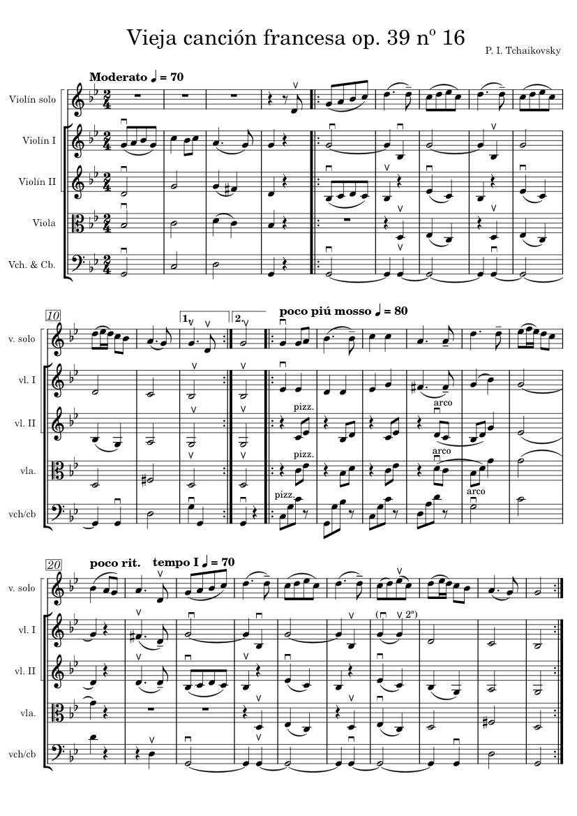 Old french song – Pyotr Ilyich Tchaikovsky (arr. viol. solo y orqu ...