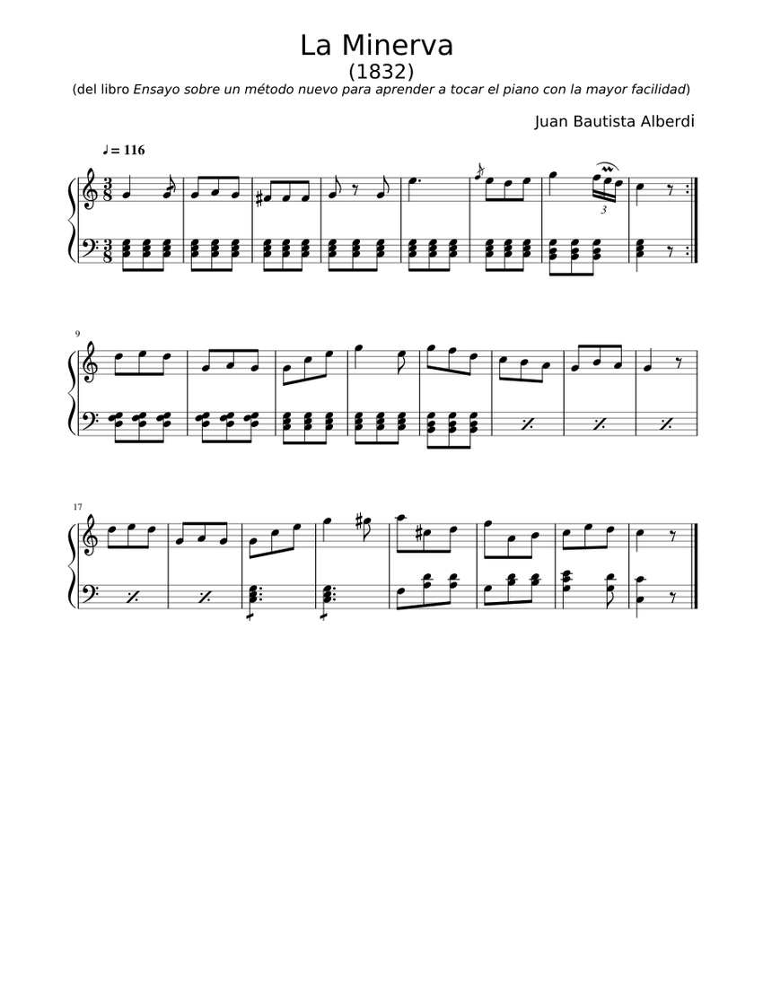 La Minerva Sheet music for Piano (Solo) Easy | Musescore.com