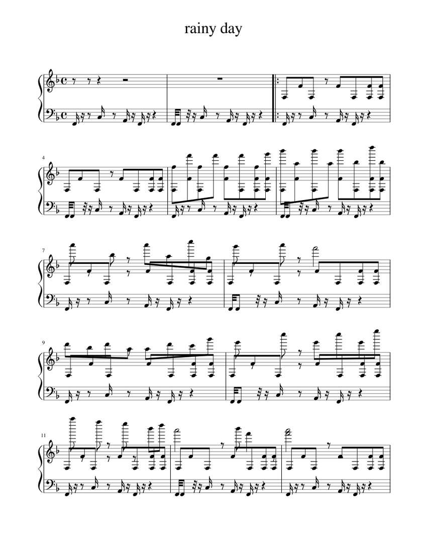 rainy day Sheet music for Piano (Solo) | Musescore.com