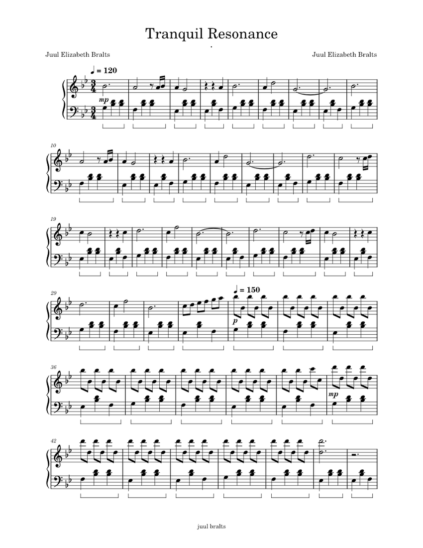 Tranquil Resonance - Juul Bralts Sheet music for Piano (Solo ...
