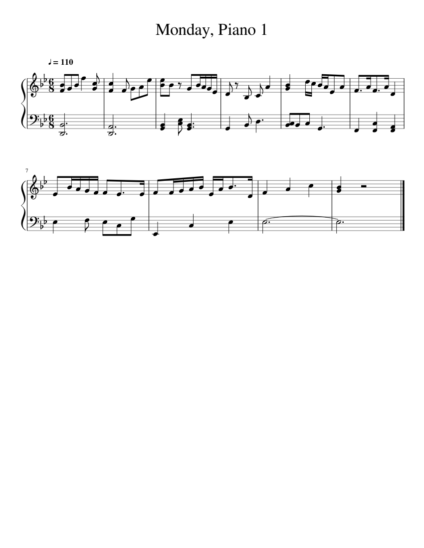Monday Sheet music for Piano (Solo) | Musescore.com