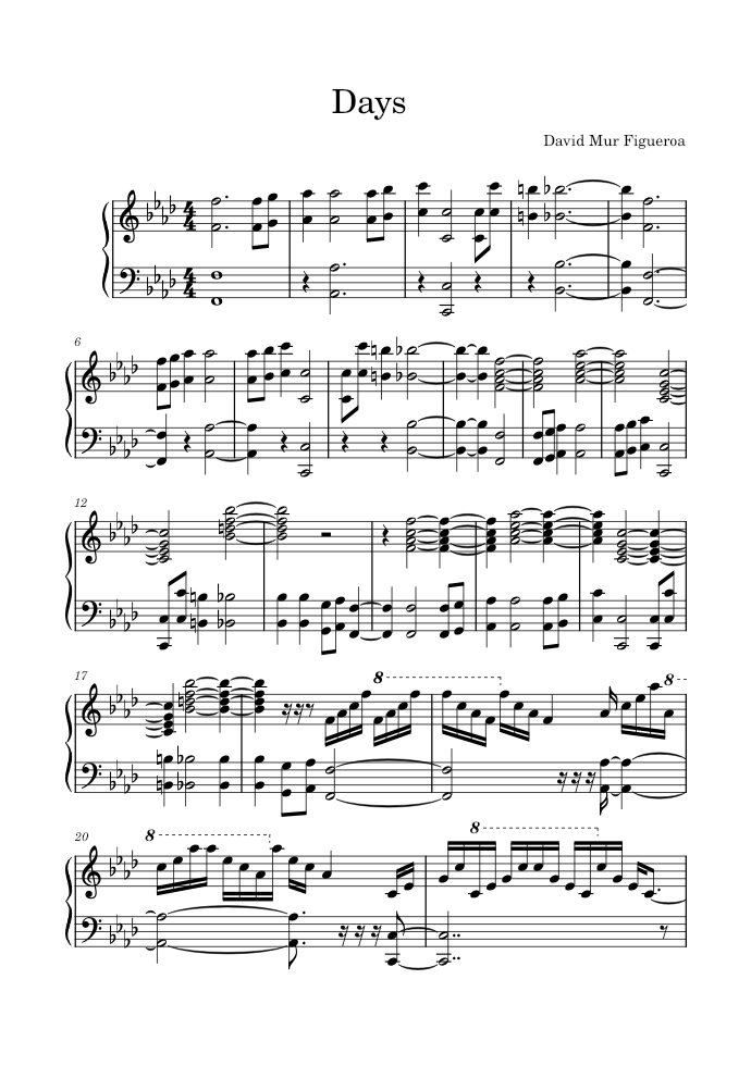 Days Sheet music for Piano (Solo) Easy | Musescore.com