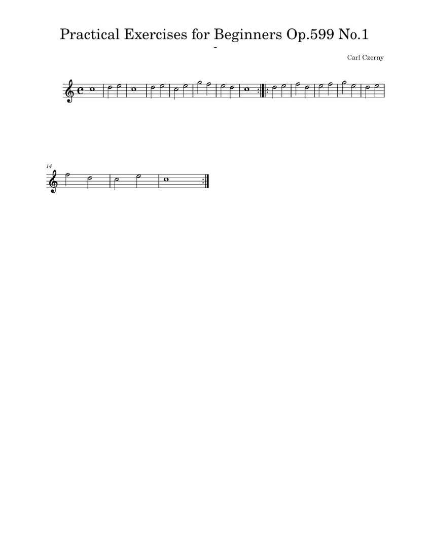 Practical Exercises for Beginners, Op.599 – Carl Czerny Practical Exercises for Beginners Op.599 ...