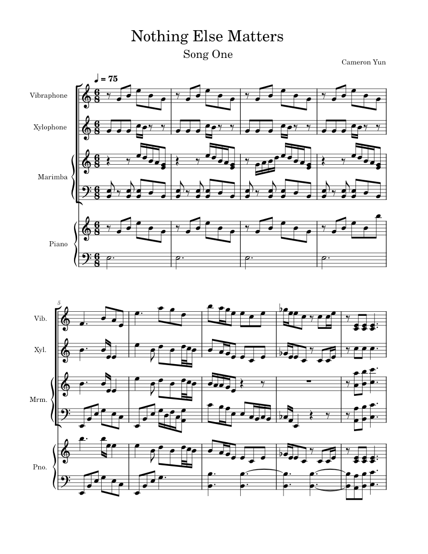 Nothing else matters – Metallica Nothing Else Matters (FINIAL) Sheet ...