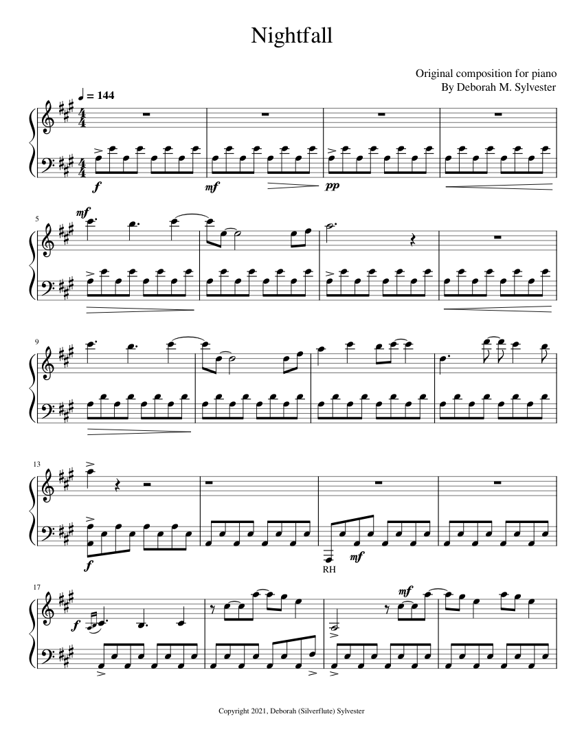 Nightfall Sheet music for Piano (Solo) | Musescore.com