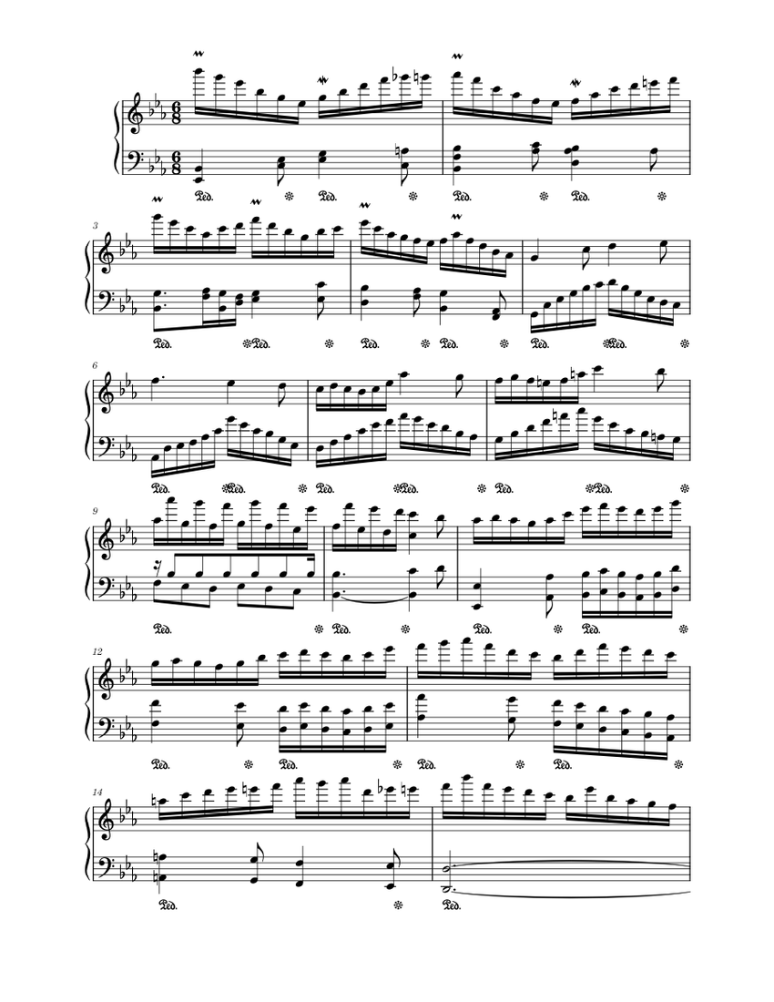 Prelude in Eb Major - piano tutorial