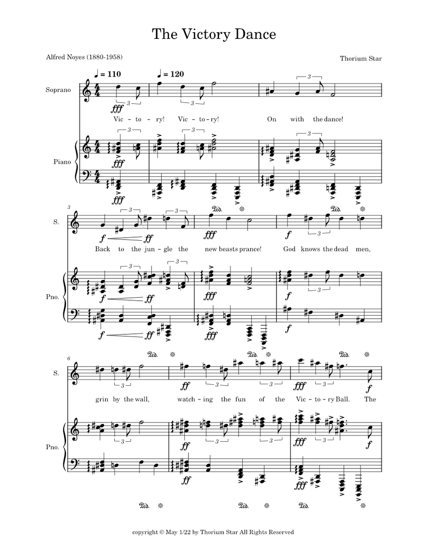 The Victory Dance Sheet music for Piano, Soprano (Piano-Voice ...
