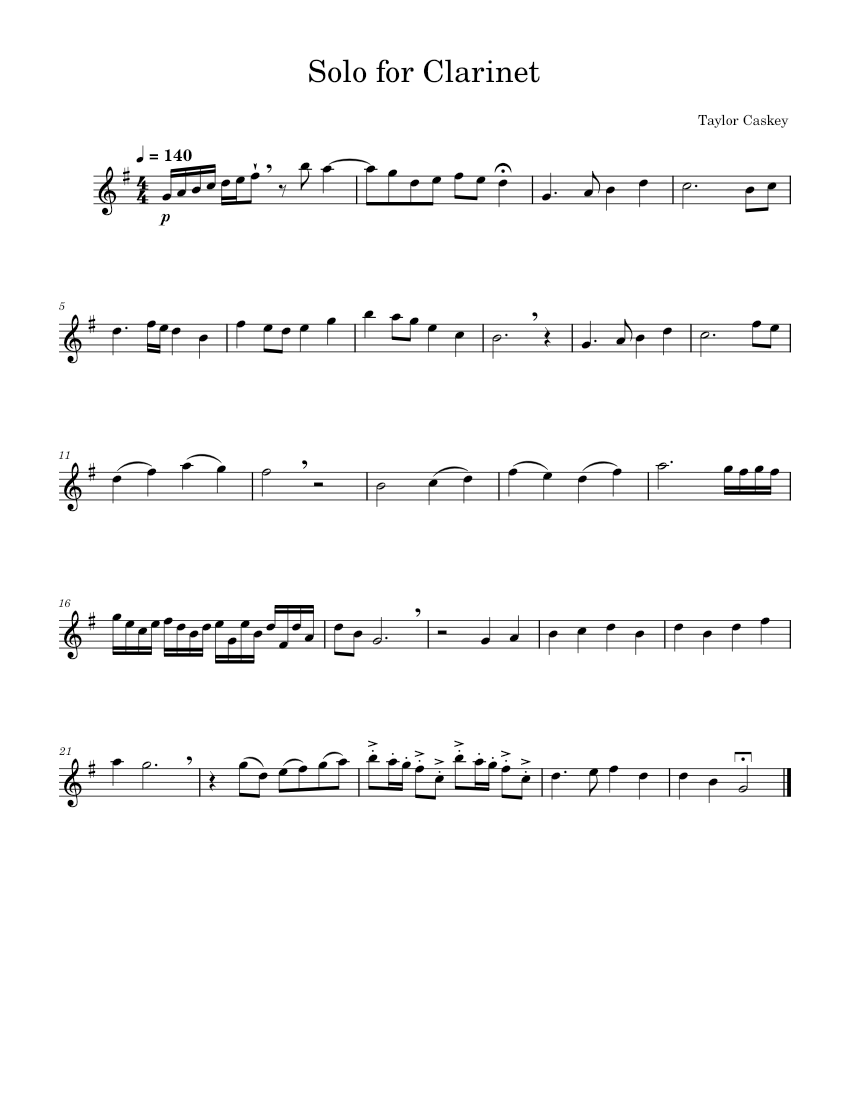A Solo for Clarinet Sheet music for Clarinet other (Solo) | Musescore.com