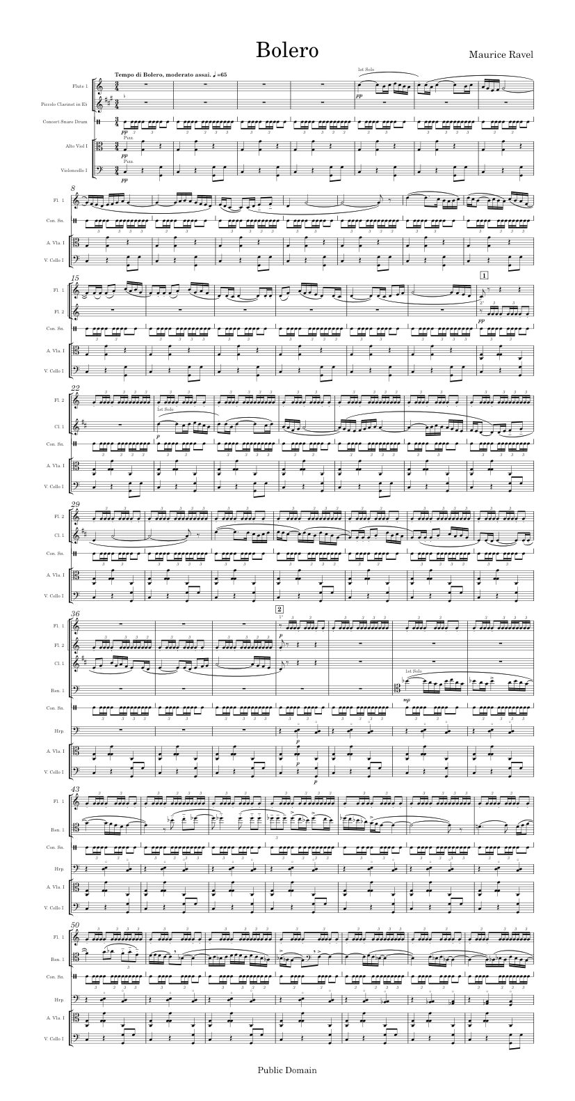 Bolero – Maurice Ravel Sheet Music with Chords for Trombone, Tuba ...