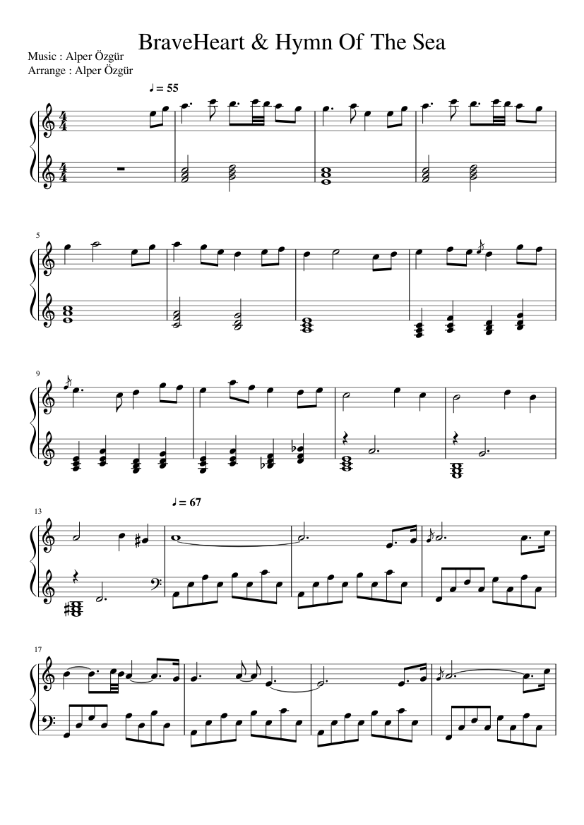BraveHeart And Titanic Sheet music for Piano (Solo) | Musescore.com