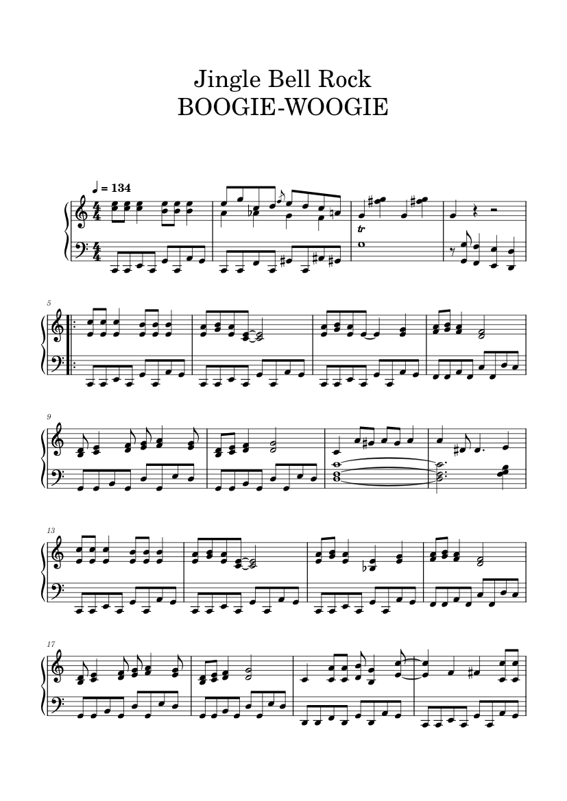Jingle Bell Rock – Bobby Helms (Jingle Bell Rock BOOGIE-WOOGIE) Sheet ...