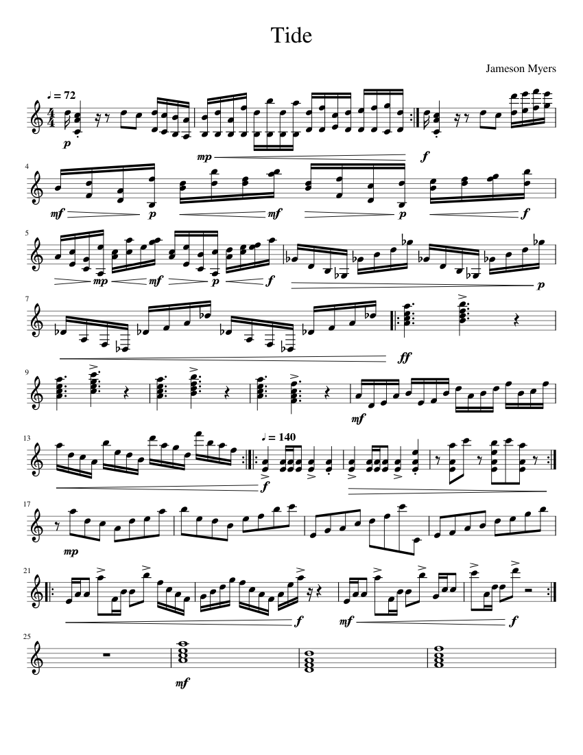 Tide Sheet music for Piano (Solo) Easy | Musescore.com