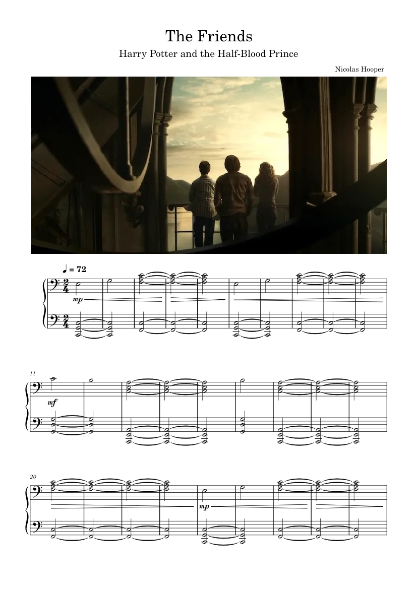 The Friends – Nicholas Hooper Sheet music for Piano (Solo) Easy ...