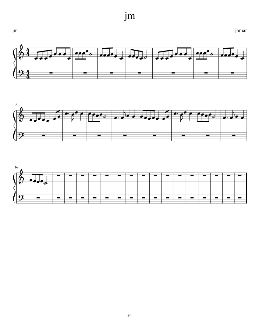 jm Sheet music for Piano (Solo) Easy | Musescore.com