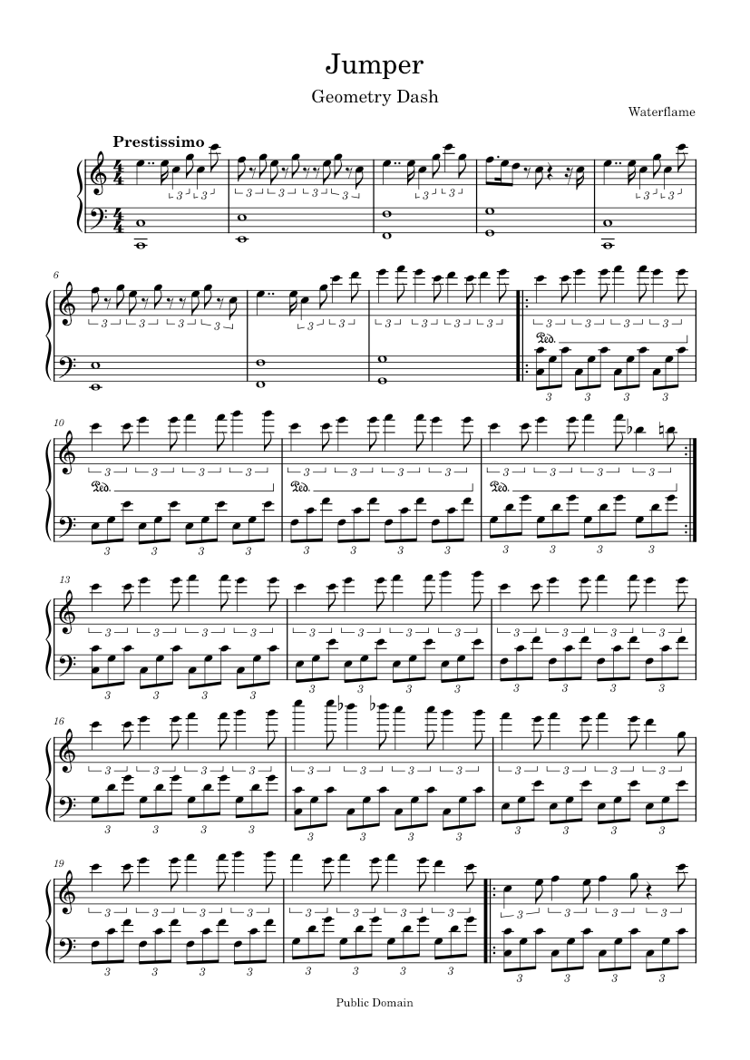 Jumper – Waterflame Sheet Music for Piano (Solo) | MuseScore.com