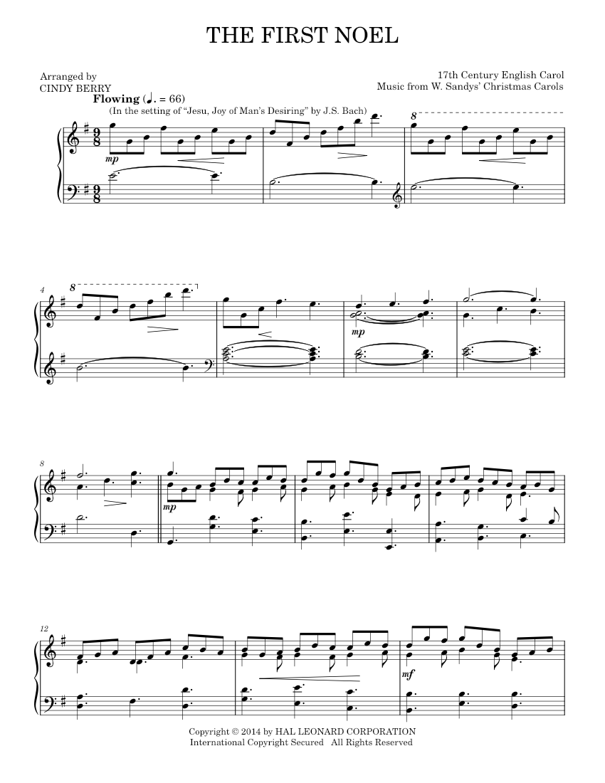 the first noel Sheet music for Piano by Misc Christmas Official ...