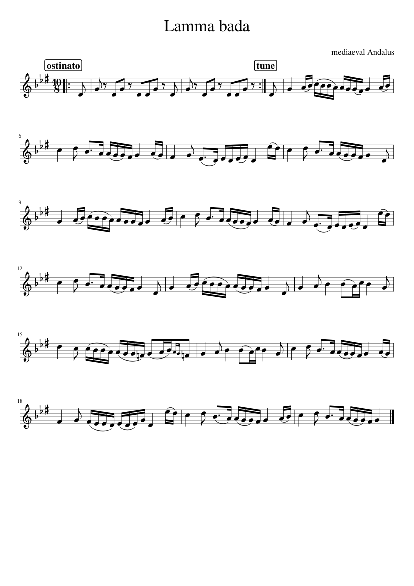 mediaeval Andalus - Lamma bada Sheet music for Piano (Solo) | Musescore.com