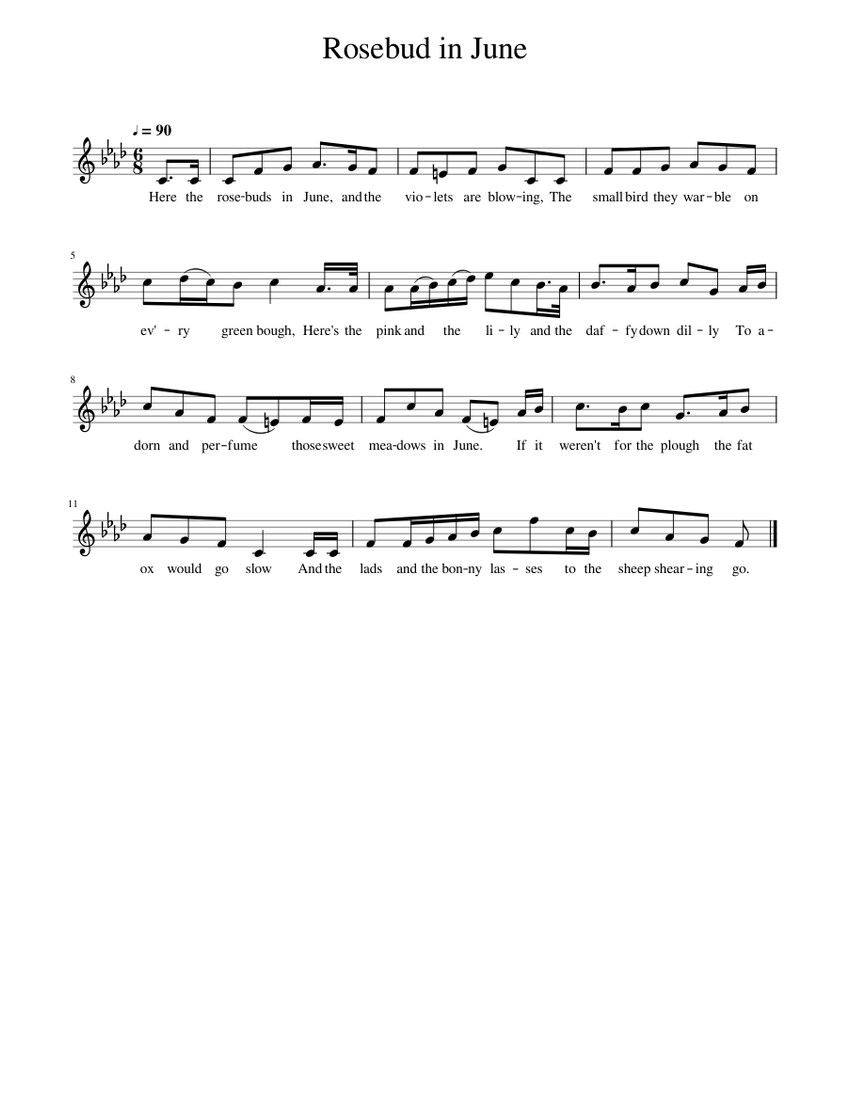 Rosebud in June Sheet music for Piano (Solo) Easy | Musescore.com