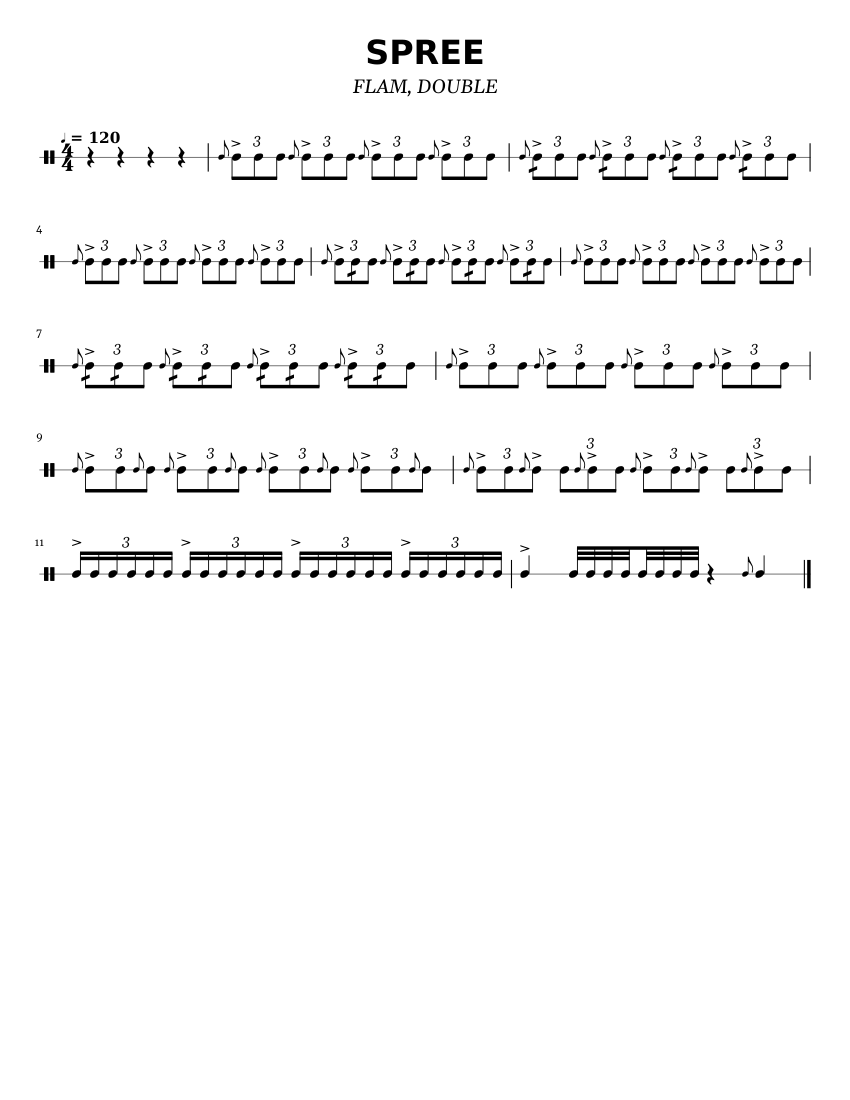 SPREE Sheet music for Snare drum (Solo) | Musescore.com