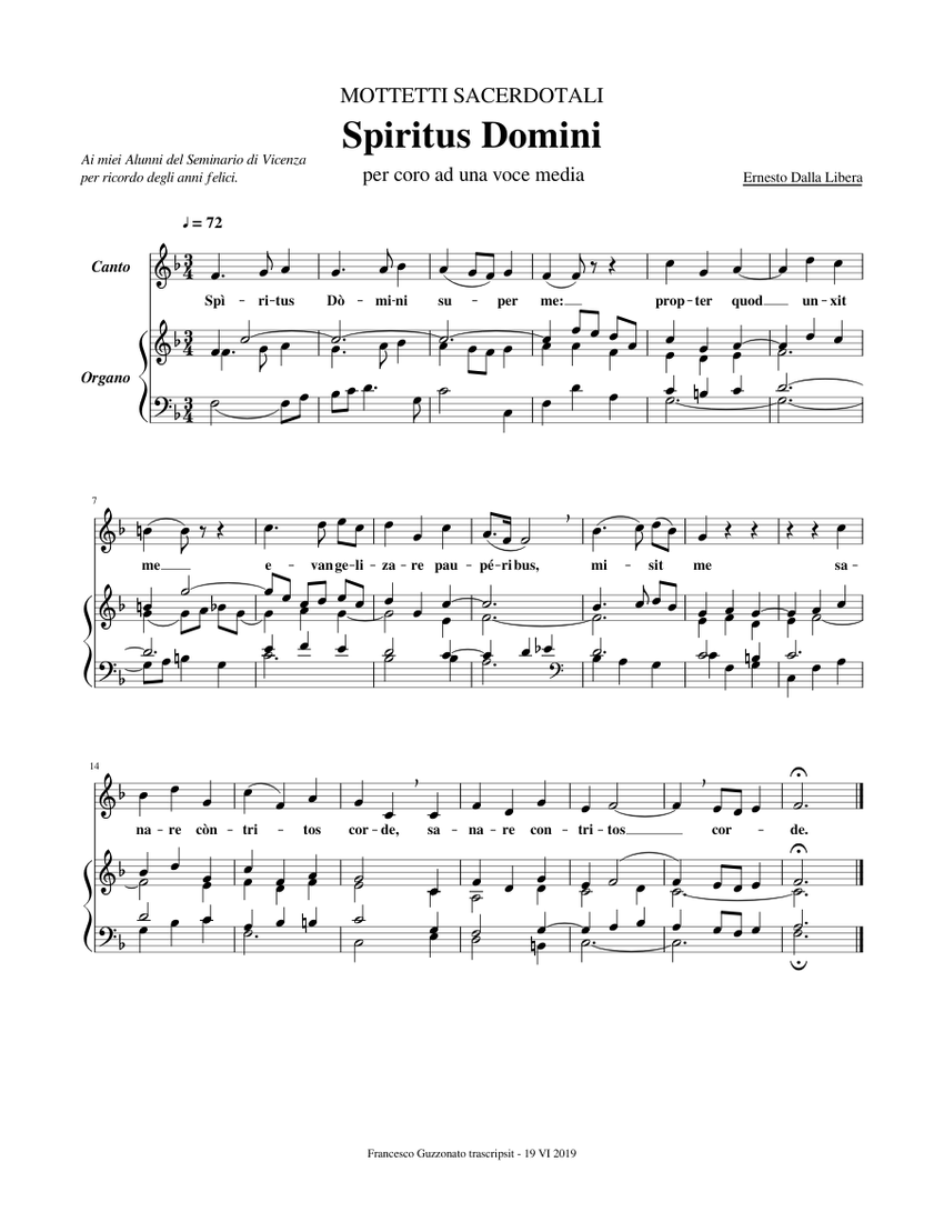 Spiritus Domini Sheet music for Organ, Vocals (SATB) | Musescore.com
