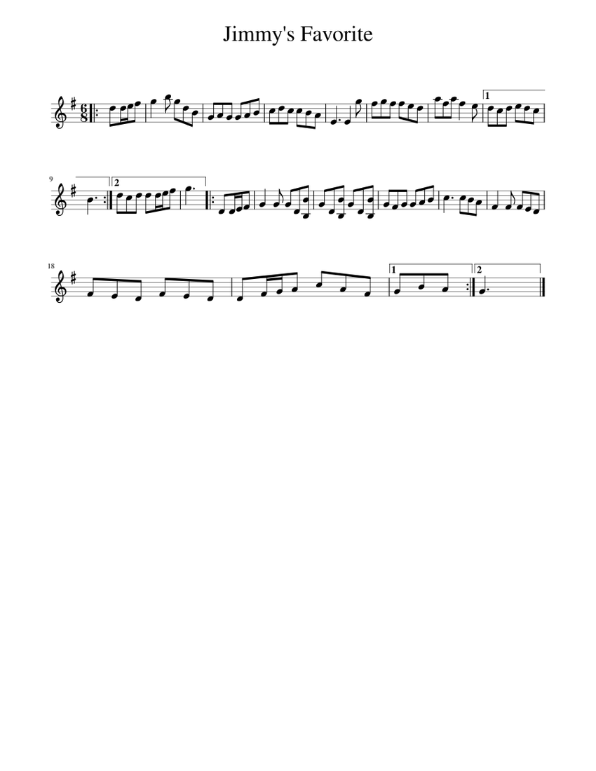Jimmy's Favorite Sheet music for Piano (Solo) | Musescore.com