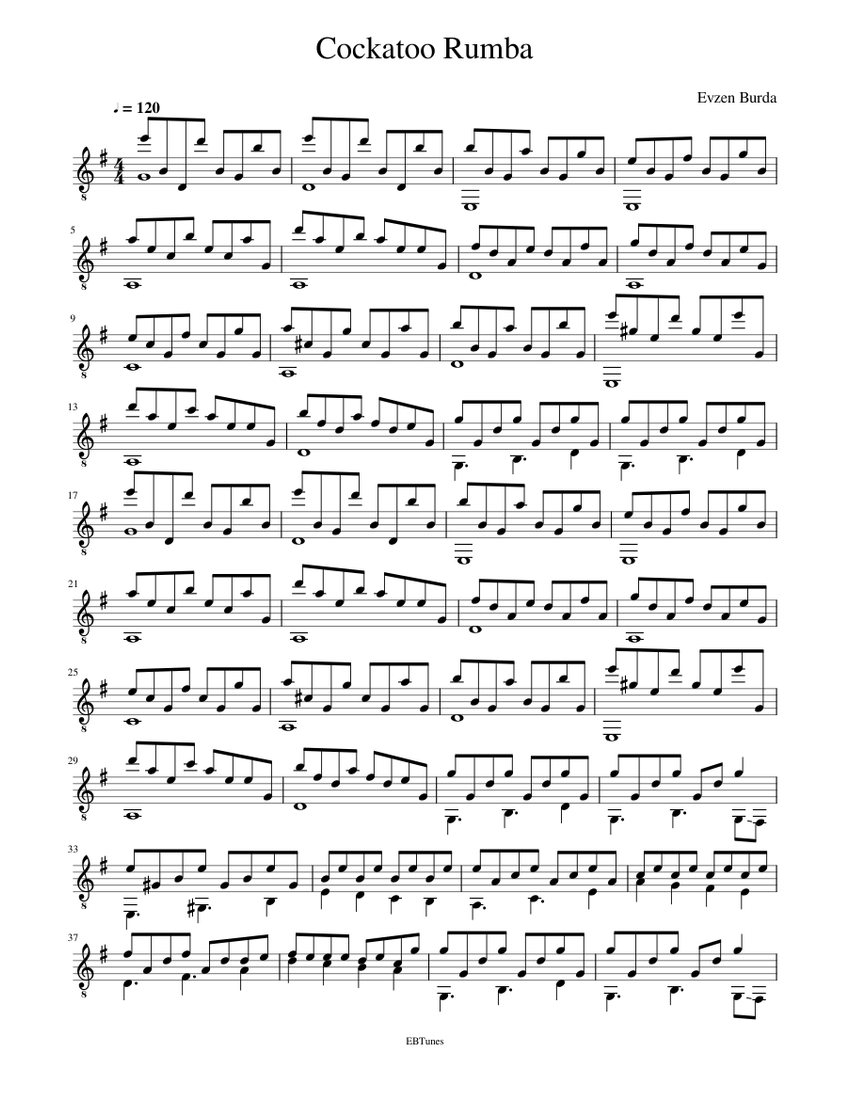 Cockatoo Rumba Sheet music for Guitar (Solo) | Musescore.com