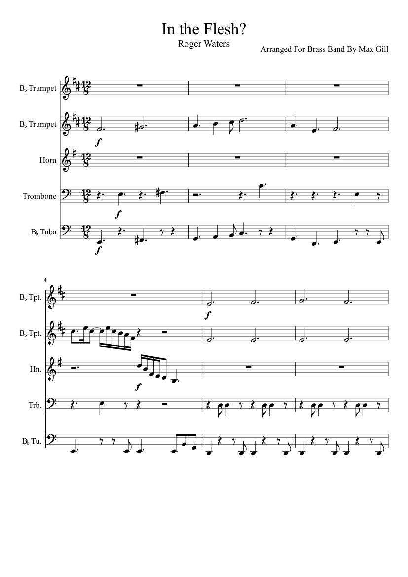 In the Flesh? Sheet music for Trombone (Solo) | Musescore.com