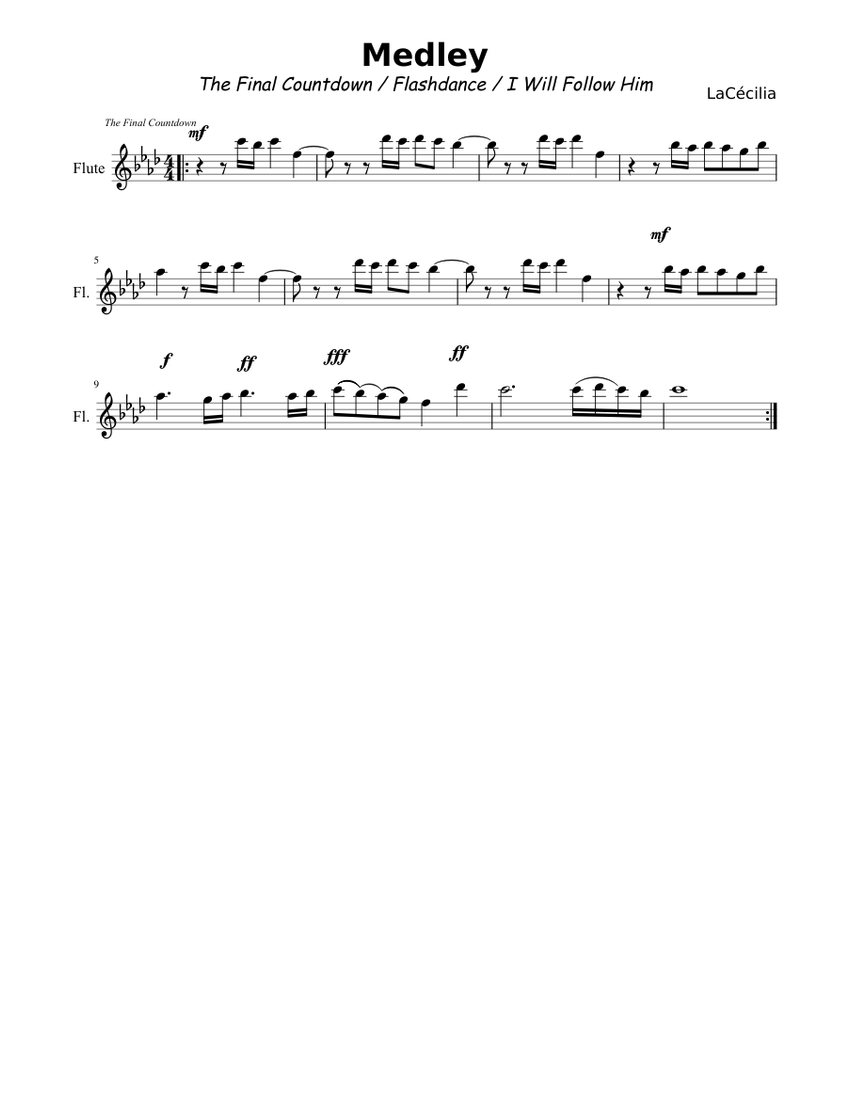 The Final Countdown Sheet music for Flute (Solo) | Musescore.com