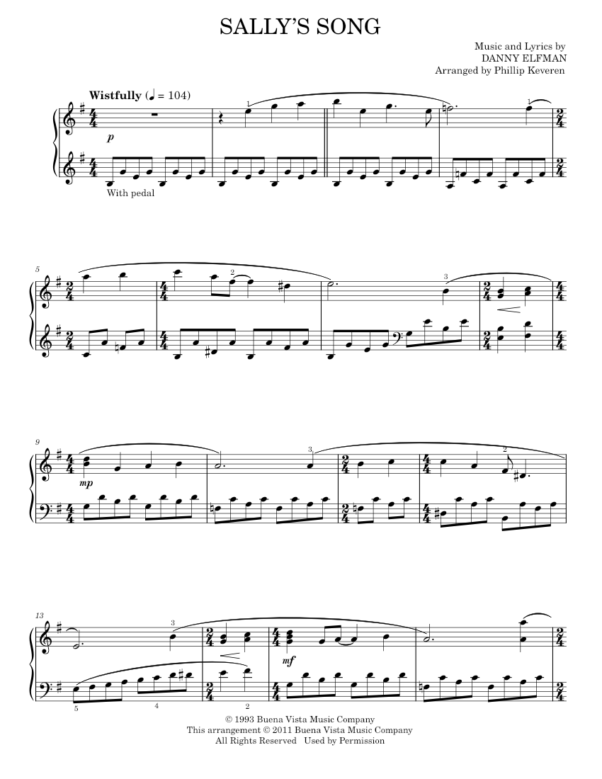 Nightmare Before Christmas Sheet music for Piano by Danny Elfman ...