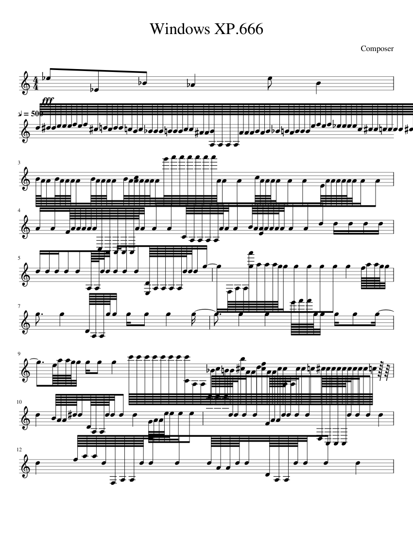 Windows xp.666 Sheet music for Piano (Solo) Easy | Musescore.com