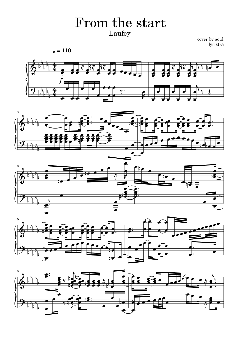 From The Start — Laufey Sheet Music for Piano (Solo) | MuseScore.com