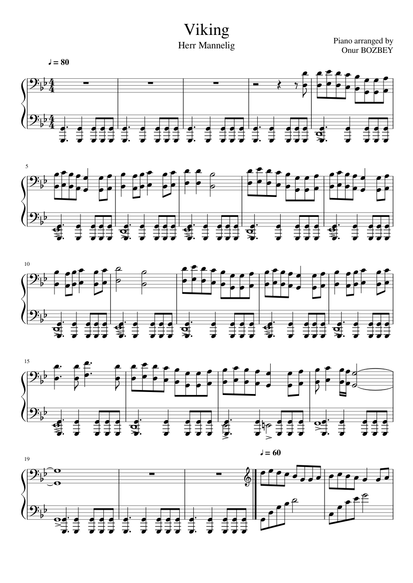 Viking Sheet Music for Piano (Solo) | MuseScore.com