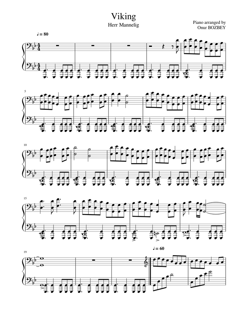 Viking Sheet music for Piano (Solo) | Musescore.com