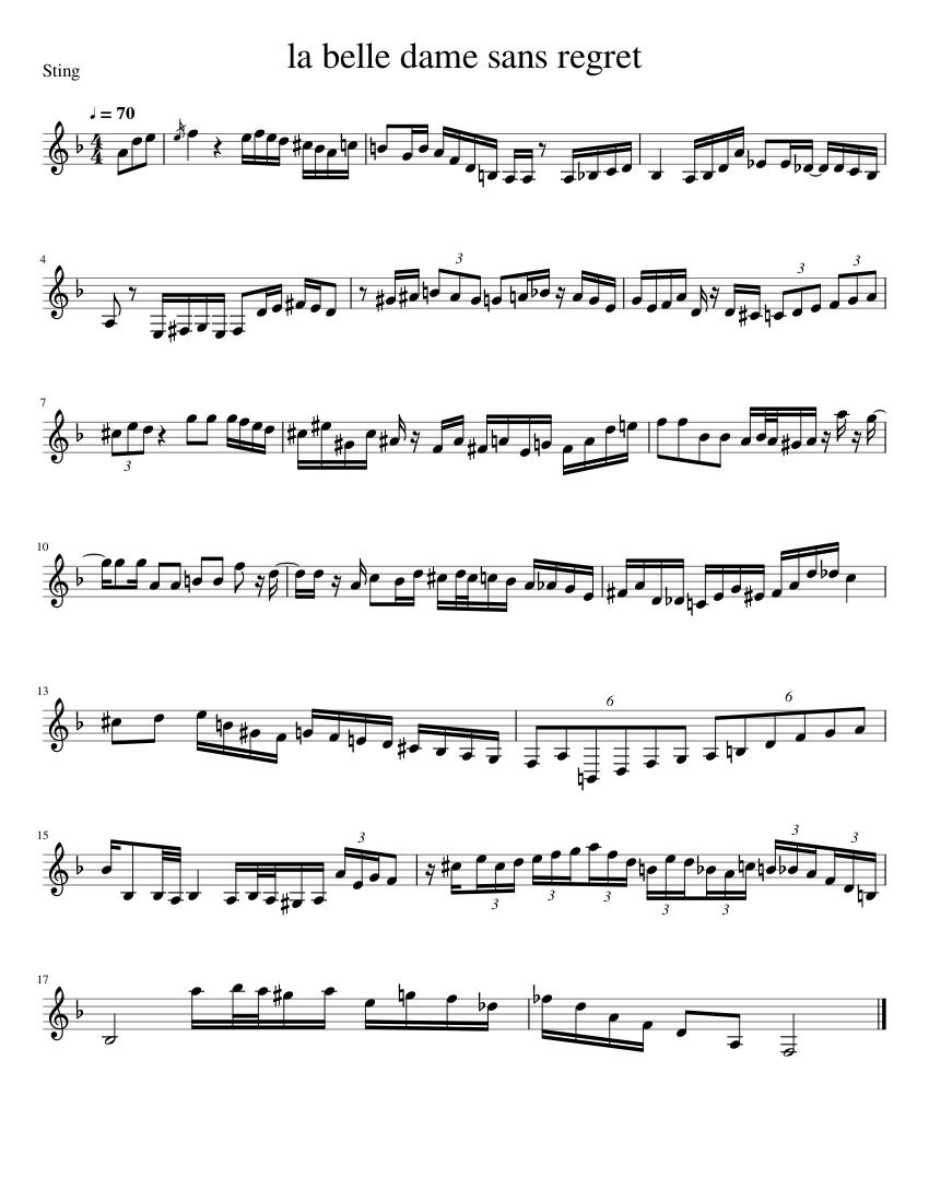 La belle dame sans regret - Emilie-Claire Barlow - solo Sheet music for Piano (Solo) | Musescore.com