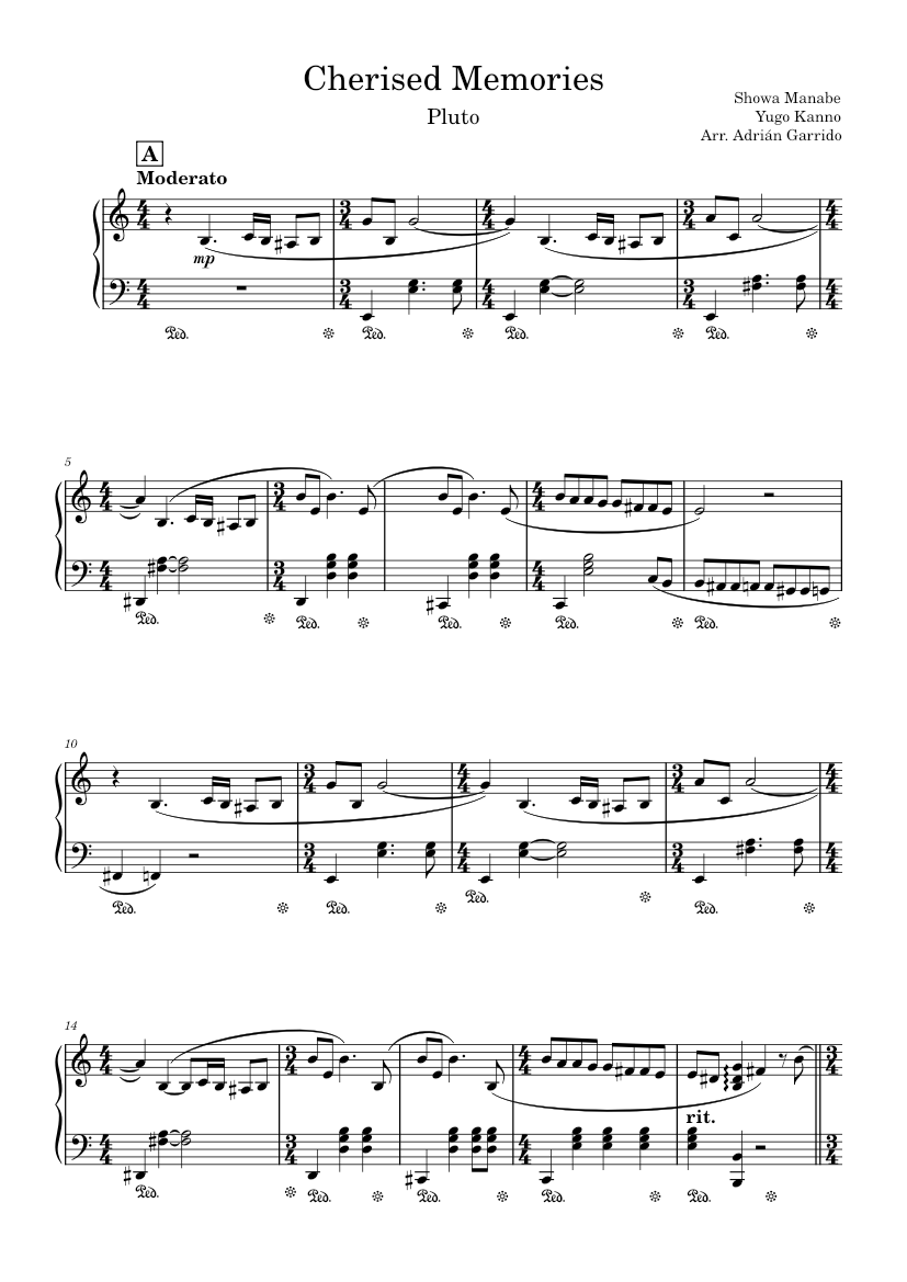 Cherised Memories – Yugo Kanno (Pluto) Sheet music for Piano (Solo ...